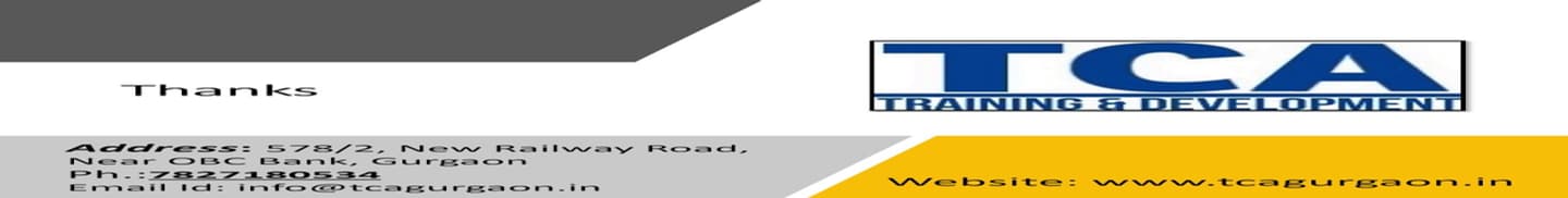 TCA, Gurgaon: C Programming, Python, Machine Learning, Core Java, Android